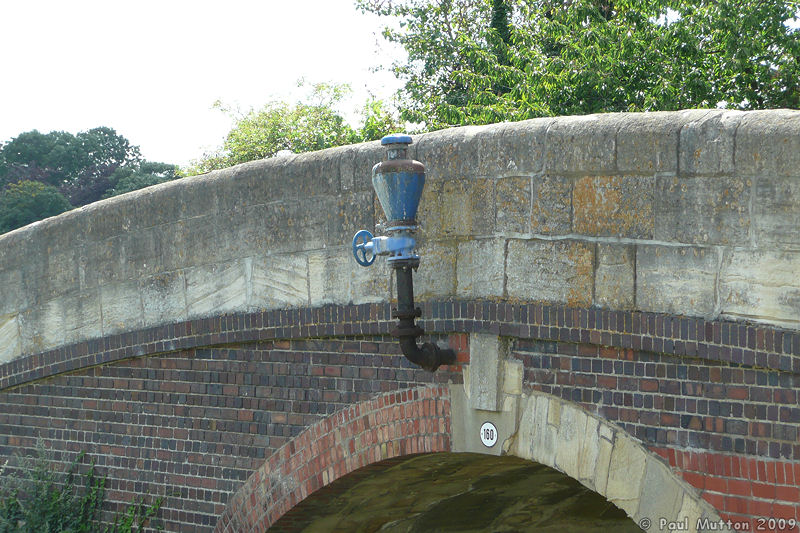 Photo: P1020903 Ball valve attached to mains water supply over bridge